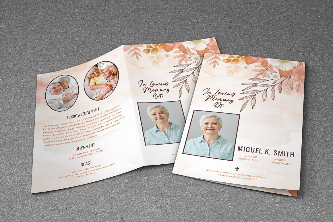 28+ Modern and Professional Free PSD Funeral Program Templates ...