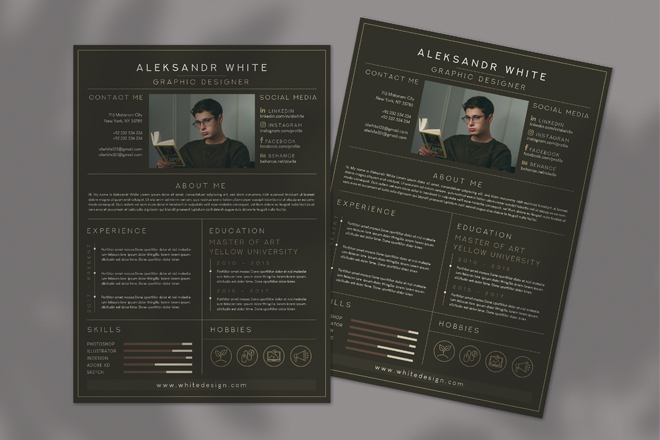 Free CV Resume Template in PSD + AI + EPS – Free PSD Templates