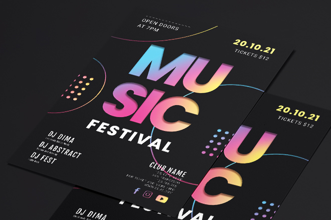 Free Music Flyer Template in PSD + AI – Free PSD Templates