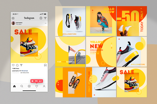 Instagram Store Posts Template in PSD – Free PSD Templates