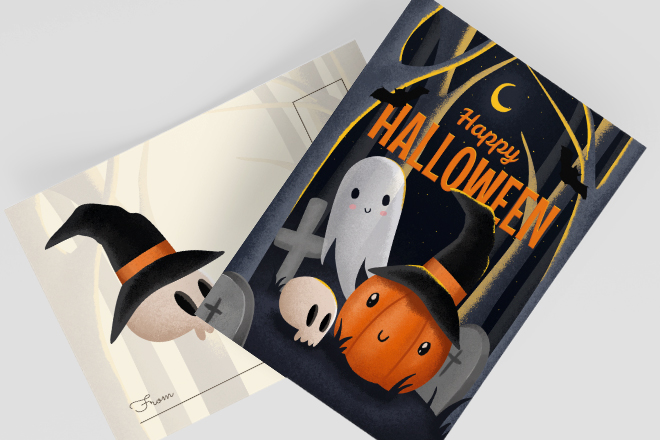 Free Halloween Postcard Templates in PSD + EPS – Free PSD Templates