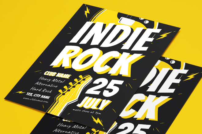 Free Rock Concert Flyer Template for Photoshop (PSD)