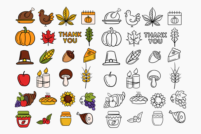 Free Thanksgiving Day Icons Templates in EPS + PSD – Free PSD Templates