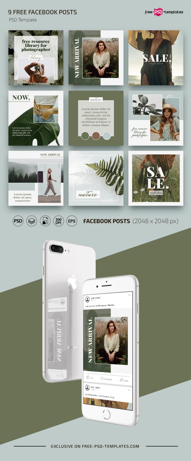 Free Facebook Posts Set Templates in PSD + Vector (.ai+.eps) | Free PSD ...