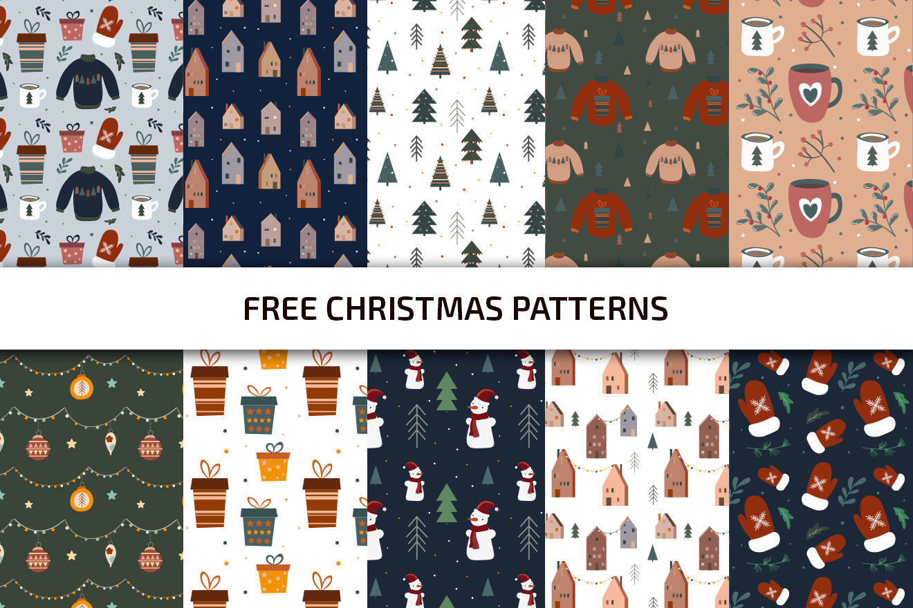 Free Christmas patterns Template in PSD + Vector (.ai+.eps) – Free PSD ...