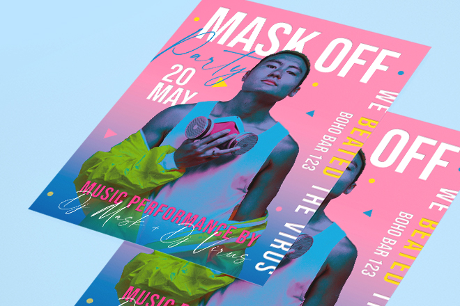 Free Mask Off Party Flyer Template in PSD – Free PSD Templates