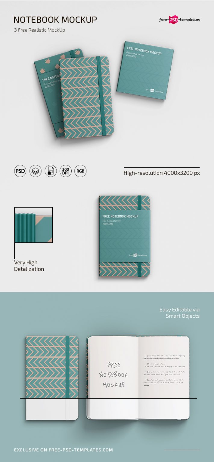 Free Notebook Mockup in PSD | Free PSD Templates