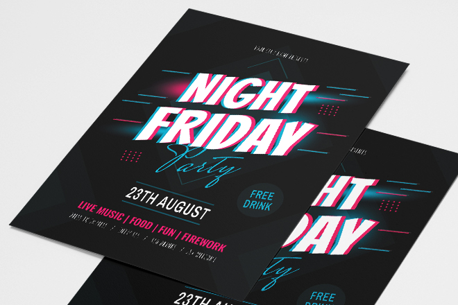 Free Night Friday Flyer Templates in PSD + Vector (.ai+.eps) – Free PSD ...