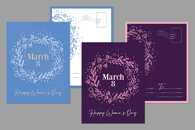 Free Women's Day Postcard Templates in PSD + Vector (.ai, .eps) – Free ...