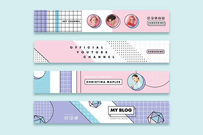 Free Creative Youtube channel banner templates Photoshop – Free PSD ...