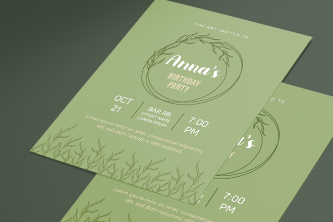 Free Birthday invite template for photoshop + Vector (.ai+.eps) – Free ...