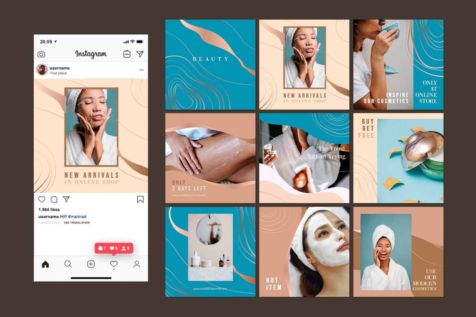 Free Business Instagram Post Set in PSD – Free PSD Templates