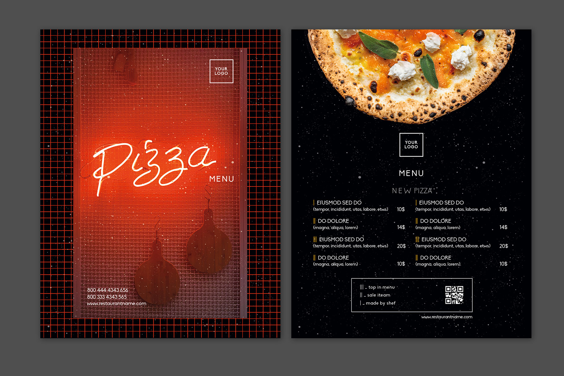 Free pizza menu template for photoshop | Free PSD Templates