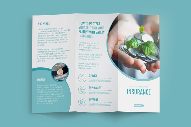 FREE Insurance TRI-FOLD BROCHURE Template – Free PSD Templates