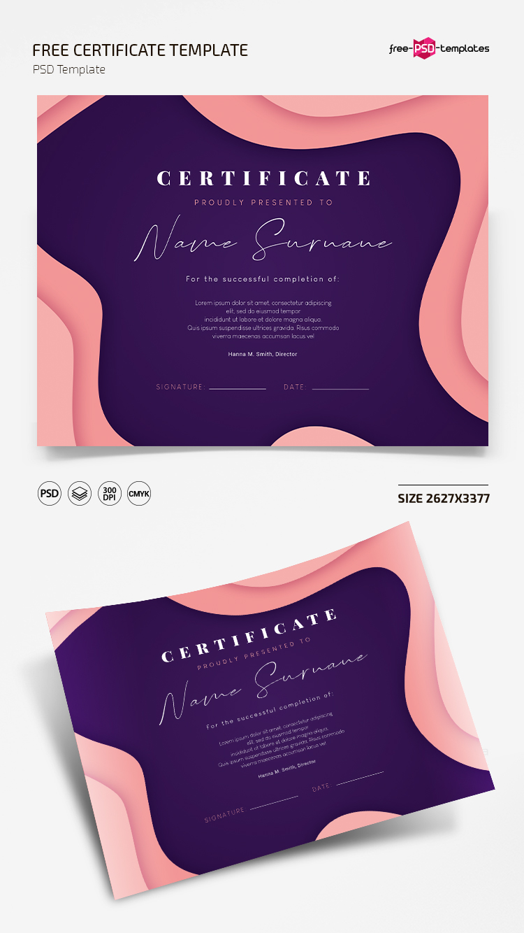 Free Certificate Template Free PSD Templates Free Certificate Template Free PSD Templates