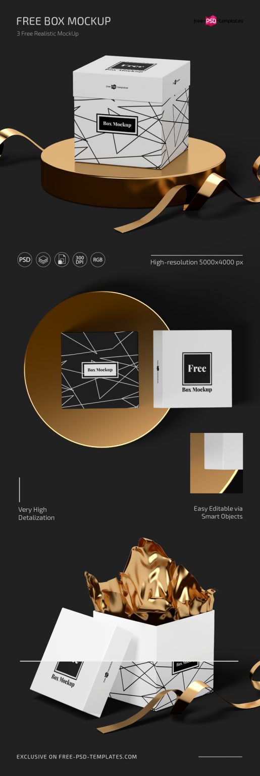 Free Box Mockups in PSD – Free PSD Templates