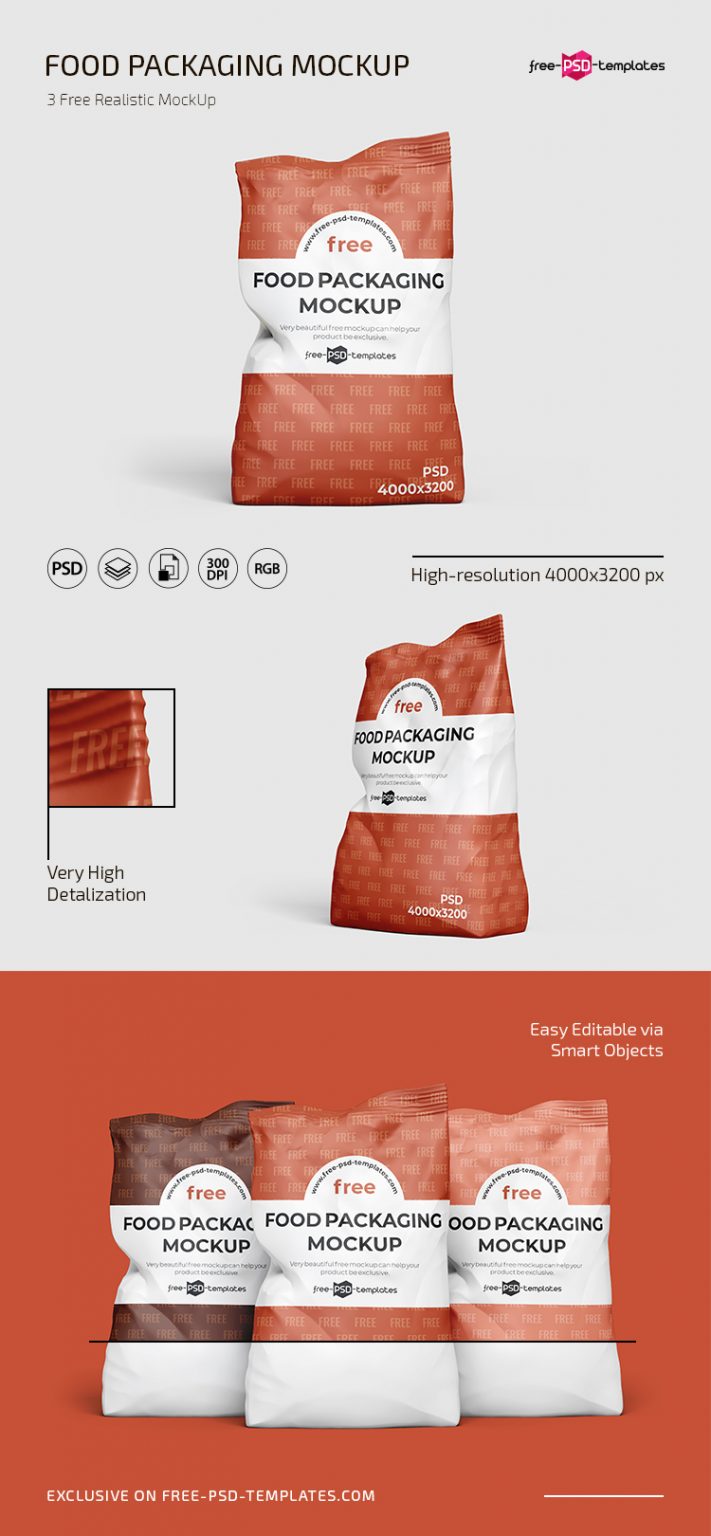 Free Food Packaging Mockup – Free PSD Templates