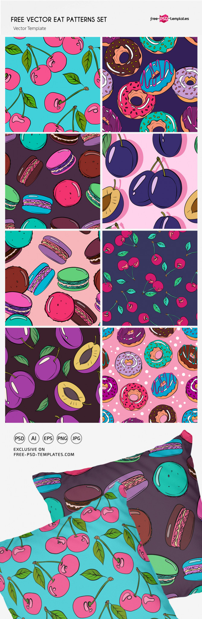 Free Food Patterns Set – Free PSD Templates