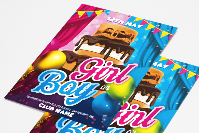 Free Gender Party Invitation PSD Template – Free PSD Templates