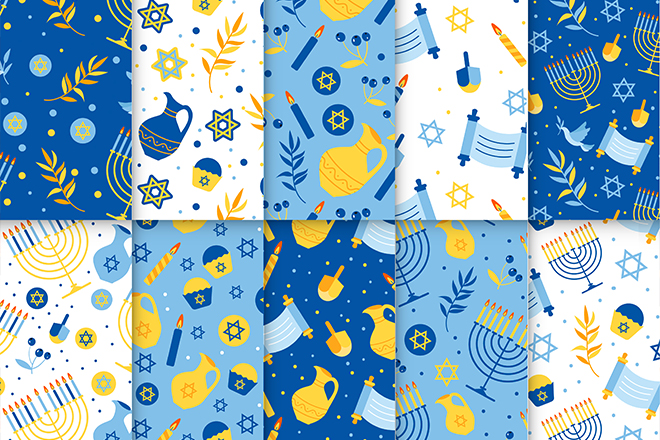 Free Hanukkah Patterns Set – Free PSD Templates