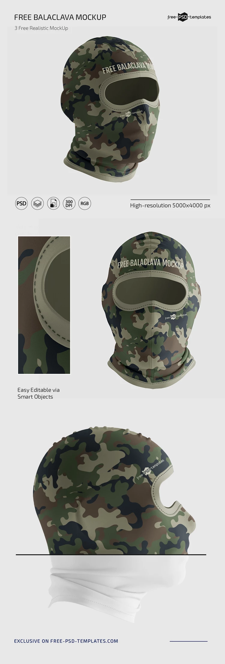 Free Balaclava Mockup Set – Free PSD Templates