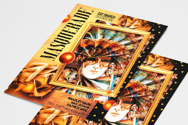 Free Masquerade Party Poster PSD Template – Free PSD Templates