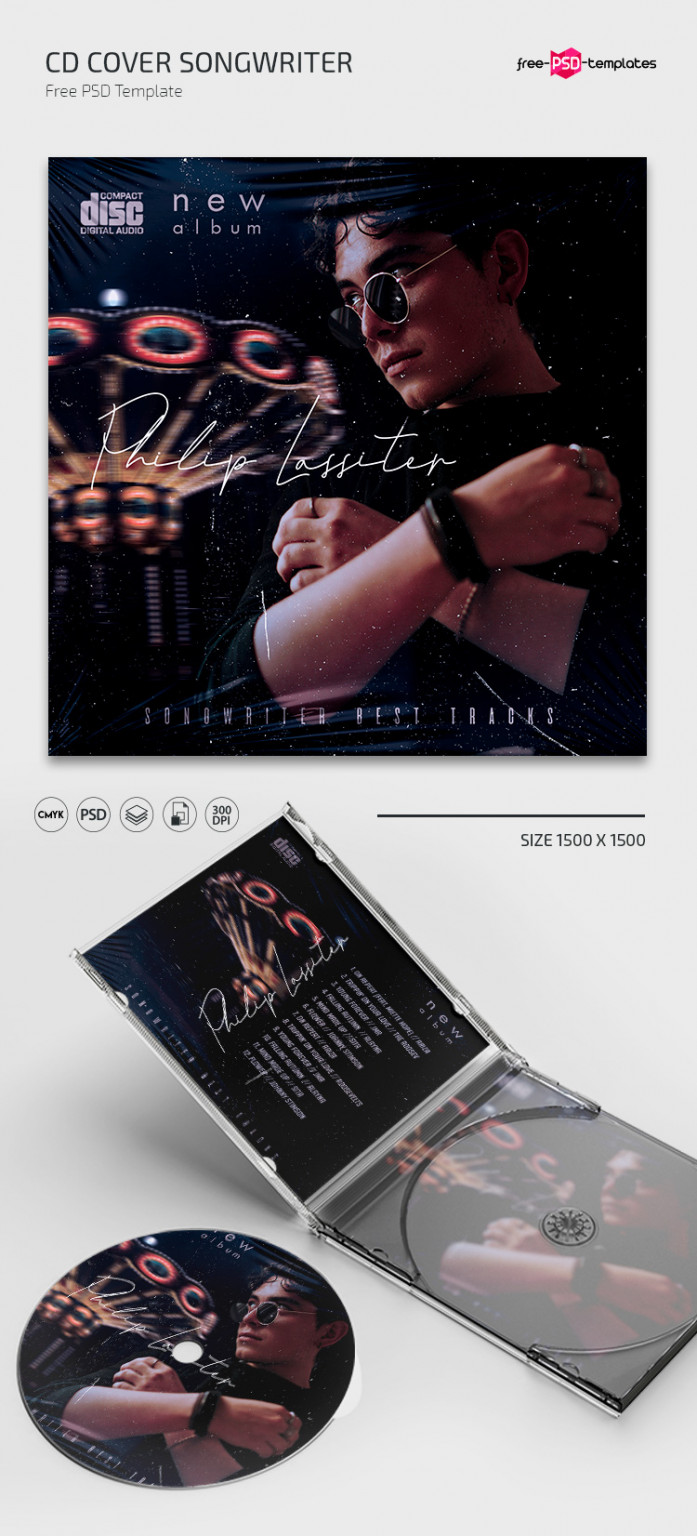 Free Songwriter CD Cover PSD Template – Free PSD Templates
