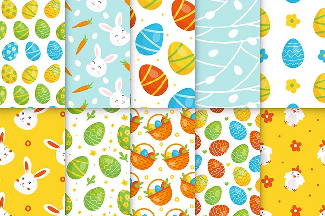Free Easter Patterns Set – Free PSD Templates