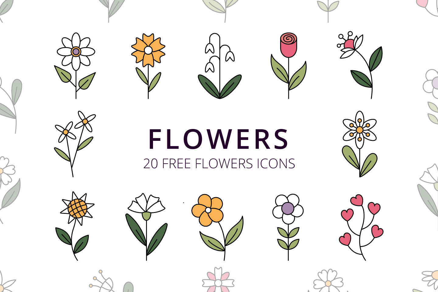 25 Free Floral Icons | Free PSD Templates