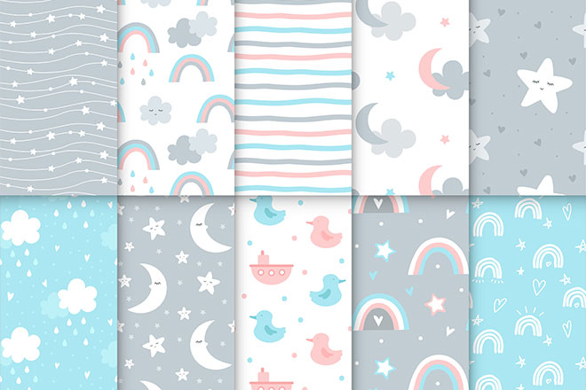 Free Baby Pattern Set – Free PSD Templates