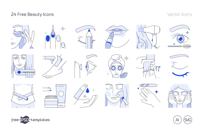 24 Free Beauty Icons (AI, SVG, PNG) – Free PSD Templates
