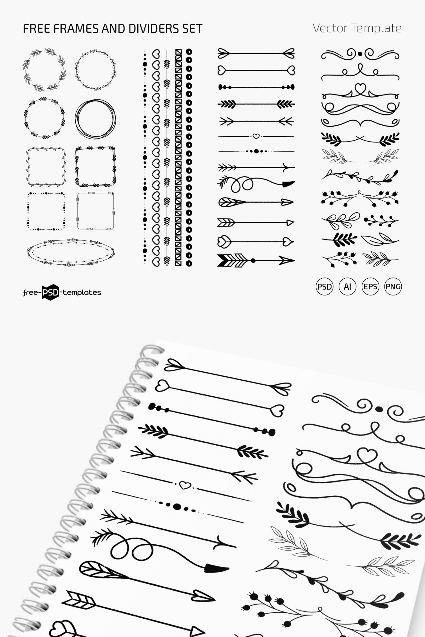 Free Frames and Dividers Set (PSD, AI) – Free PSD Templates