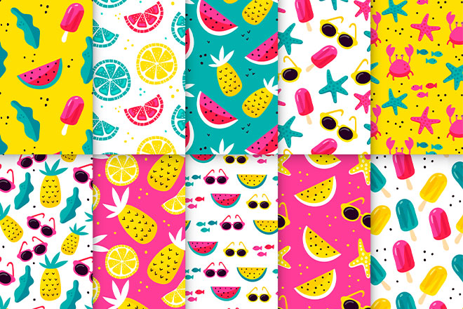 Free Summer Patterns (AI, EPS, PSD) – Free PSD Templates