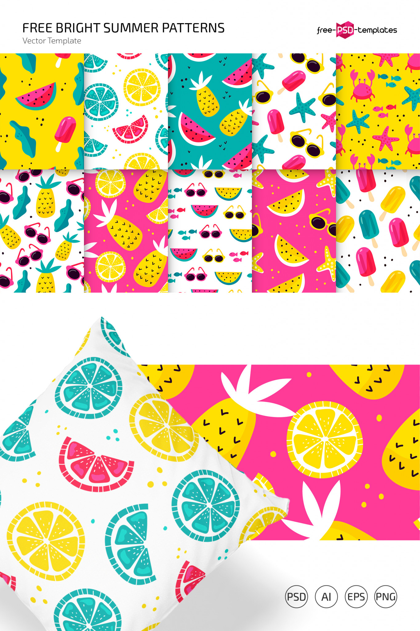 Free Summer Patterns (AI, EPS, PSD) – Free PSD Templates