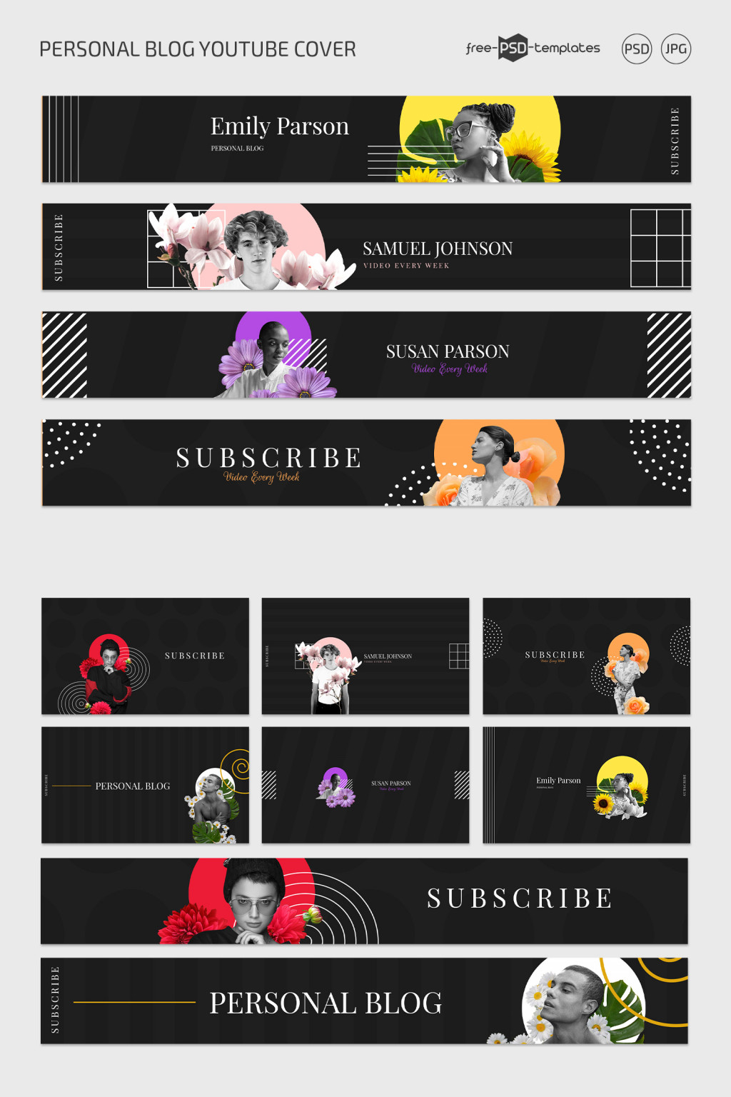 Free Personal Blog Youtube Cover | Free PSD Templates