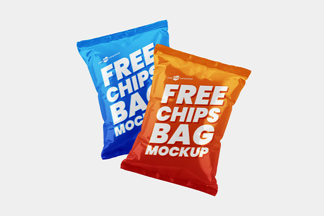 Free Chips Bag Mockup Set for Photoshop (PSD)