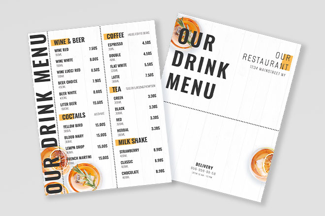 Free Drink Menu Template – Free PSD Templates