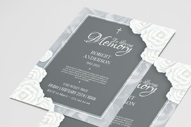 Free Funeral Invitation Template – Free PSD Templates