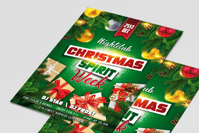 Free Christmas Spirit Week Flyer Template + Instagram Post (PSD)