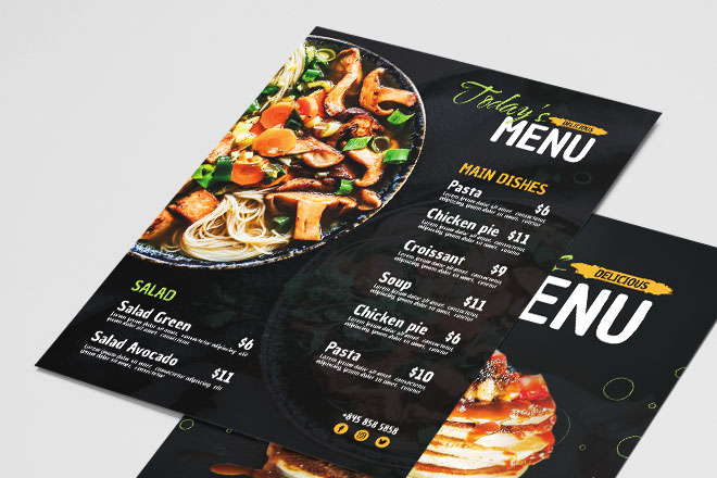 Free Today's Menu Template for Photoshop (PSD)