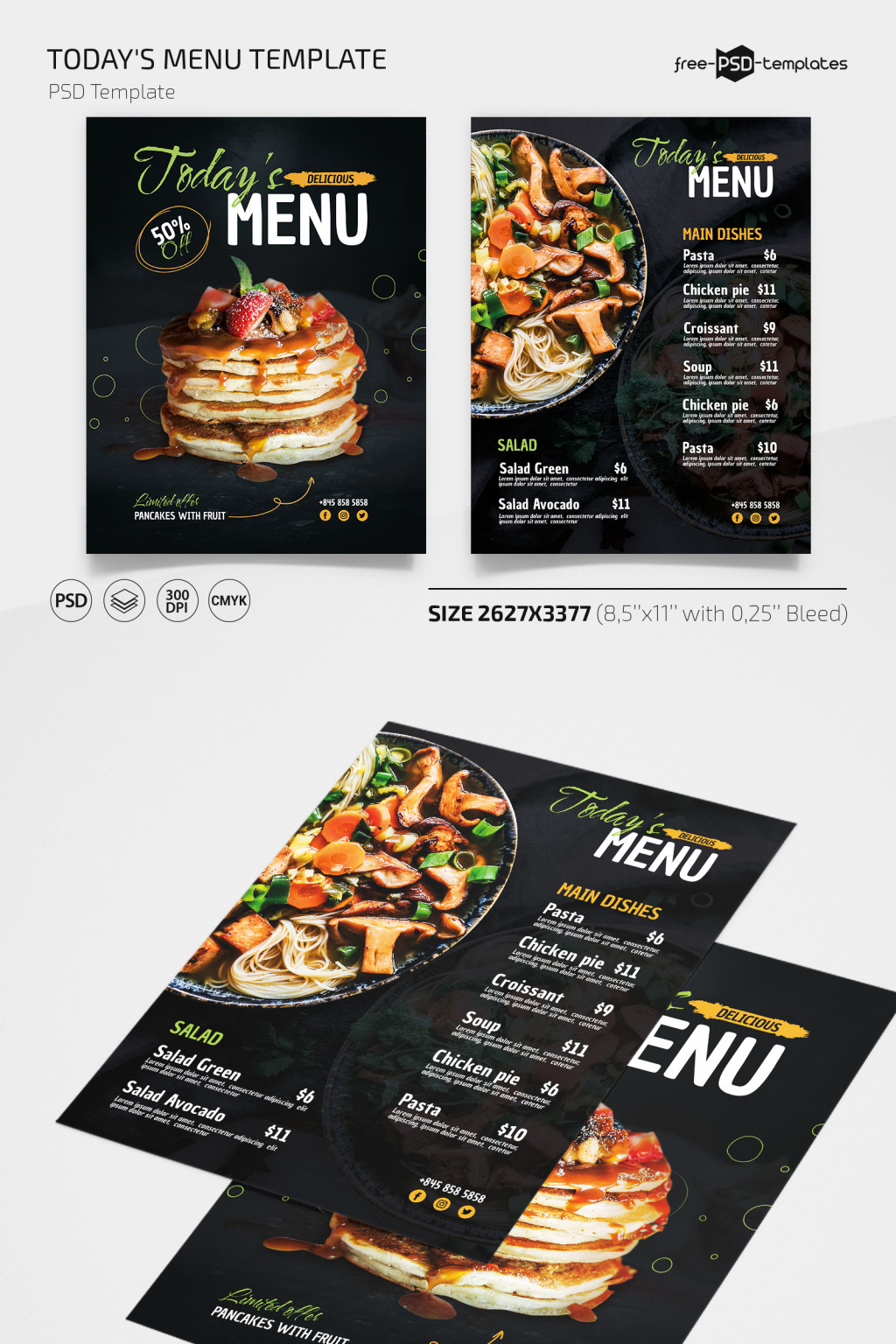 Free Today's Menu Template for Photoshop (PSD)