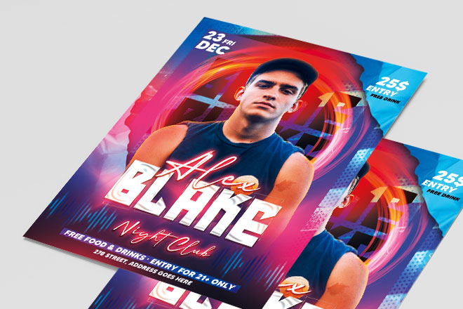 Free DJ Booking Flyer Template + Instagram Post (PSD)