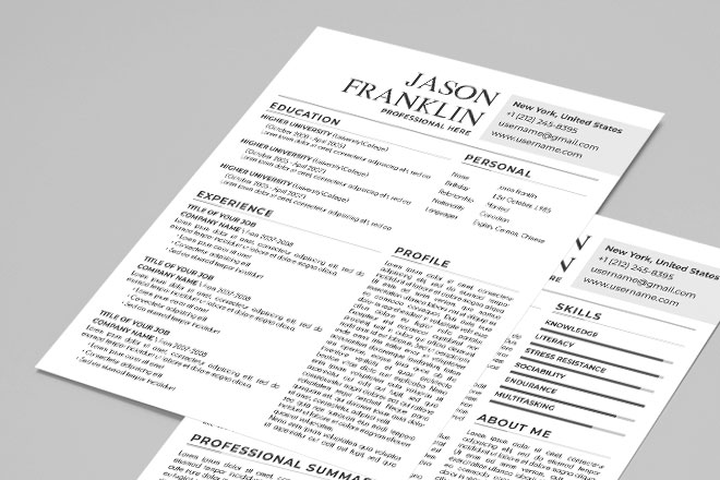Free Swe Resume Template for Photoshop (PSD)