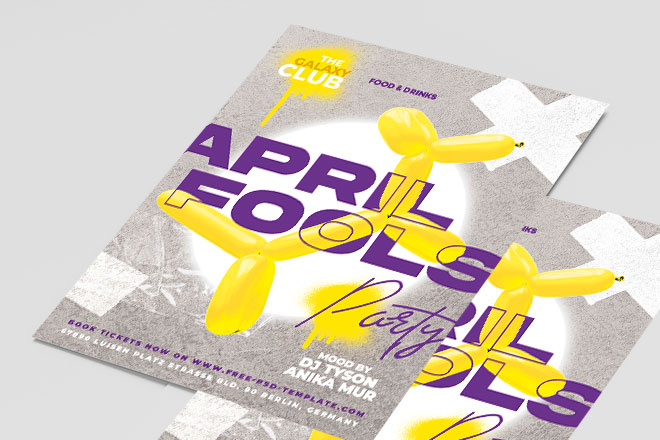Free April Fools Party Flyer Template + Instagram Post (PSD)