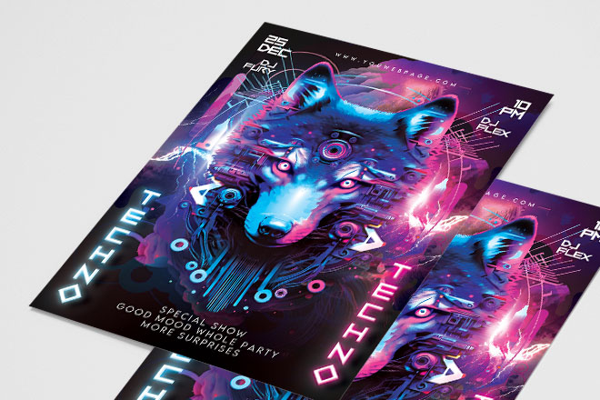 Free Club Party Flyer for Photoshop (PSD)