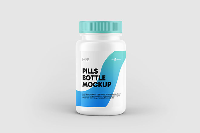 Free Pills Bottle Mockup for Photoshop (PSD)