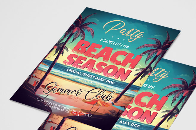 Beach Party Flyer Free Psd