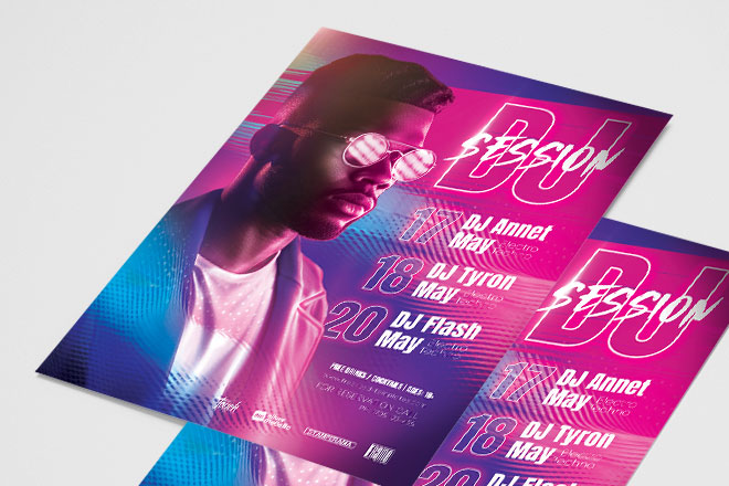 Free DJ Session Poster for Photoshop (PSD)
