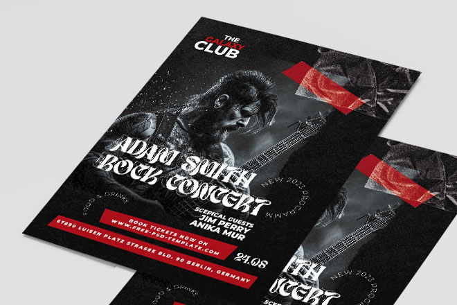 Free Rock Concert Flyer Template for Photoshop (PSD)