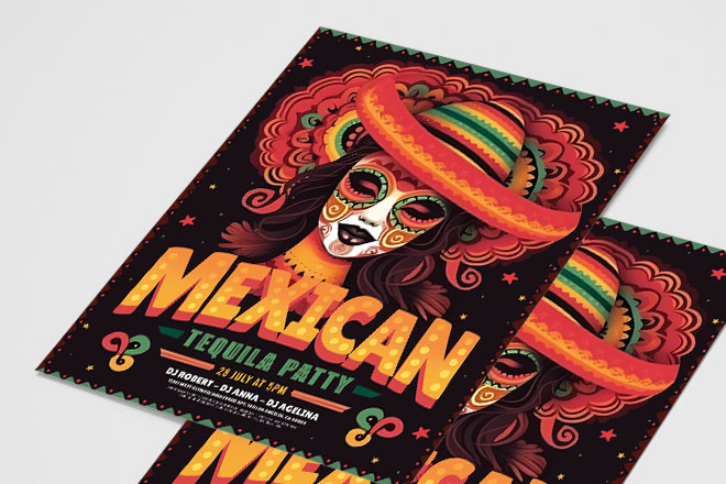Free Mexican Party Flyer for Photoshop (PSD)